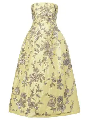 LA FUORI La Fuori Aurelia Sequined Silk Bustier Dress