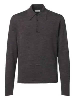 LEMAIRE Wool Polo Sweater - Brown