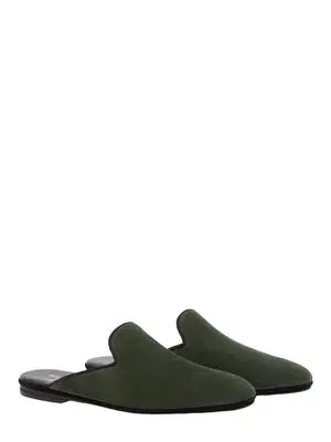 Rubinacci Suede Slipper Shoes - Green