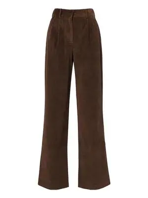 AYA MUSE Chocolate Corduroy Wide-leg Pants - Brown