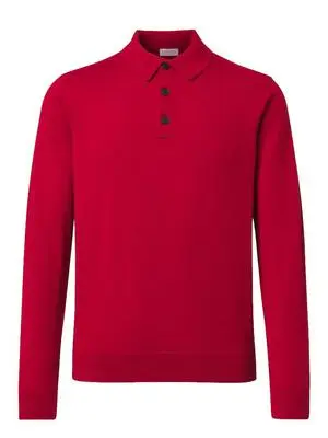 Sunspel Cashmere Polo Sweater - Red