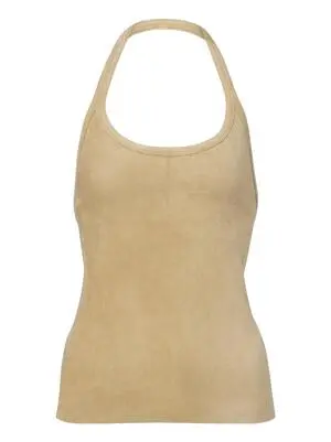 Stouls Suede Halterneck Top - Beige