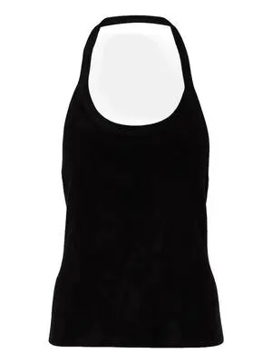 Stouls Halterneck Suede Top - Black