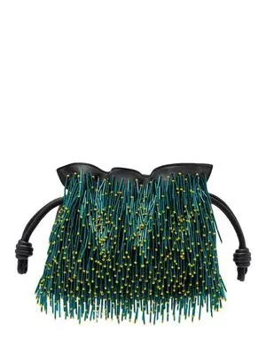 Loewe Flamenco Mimosa Mini Leather Clutch - Black