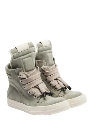Rick Owens Geobasket Suede High-top Sneakers - Grey