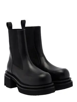 Rick Owens Beatle Leather Platform Chelsea Boots - Black