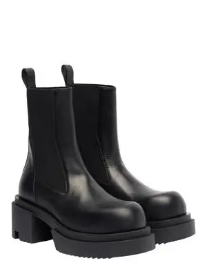 Rick Owens Rick Owens Beatle Leather Platform Chelsea Boots Black