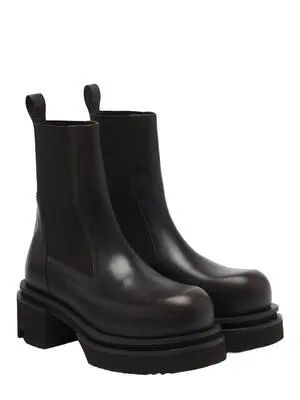 Rick Owens Beatle Leather Platform Chelsea Boots - Brown