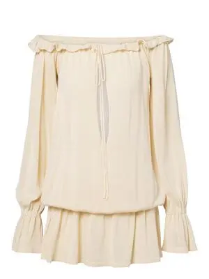 AYA MUSE Cryo Ruffled Minidress - Beige