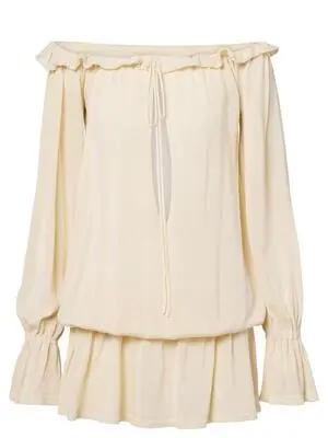 AYA MUSE Cryo Ruffled Minidress - Beige