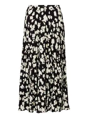Proenza Schouler Runa Printed Pleated Midi Skirt - Black