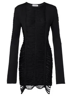 Attico Fringed Mini Dress - Black