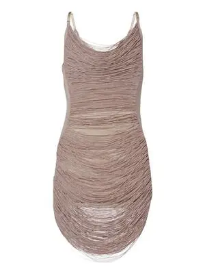 Attico Fringed Mini Dress - Silver