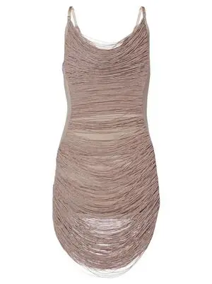 Attico Fringed Mini Dress - Silver