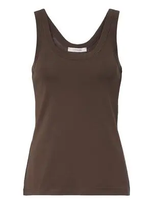 LEMAIRE Ribbed-knit Cotton Tank Top - Brown
