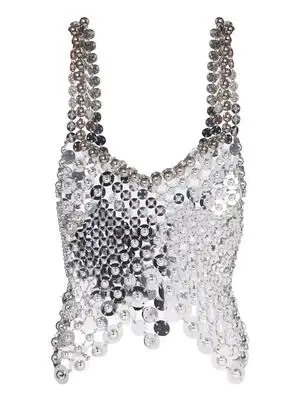 Rabanne Chainmail Embellished Top - Silver