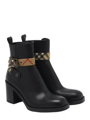 Burberry Huntley Leather Ankle Boots - Black