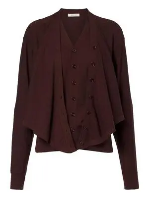 LEMAIRE Wool-blend Cardigan - Brown