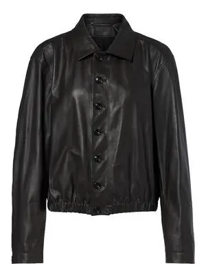 LEMAIRE Leather Blouson Jacket - Brown