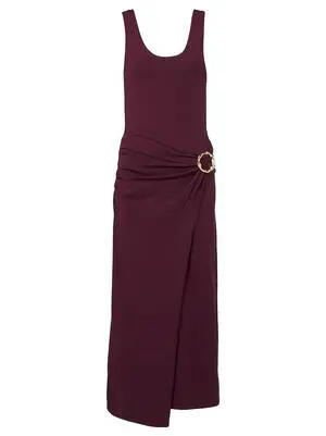 Simkhai Genne Gathered Midi Dress - Burgundy