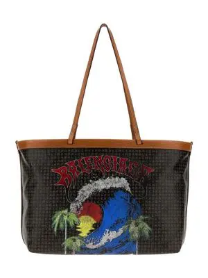 Balenciaga Printed Canvas Medium Shopping Bag - Multicolor