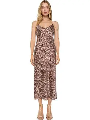Sablyn Dune-cinnabar Leopard Print V-neck Maxi Dress - Multi