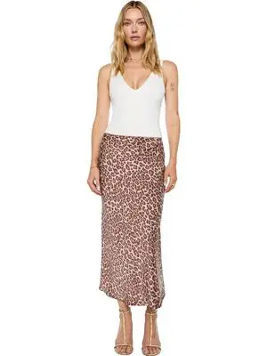 Sablyn Miranda D Print Silk Maxi Skirt - Leopard