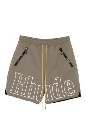Rhude Rh Logo Nylon Shorts - Khaki