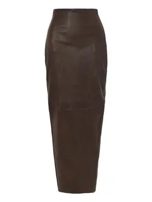 Rick Owens Dirt Pillar Leather Skirt - Grey