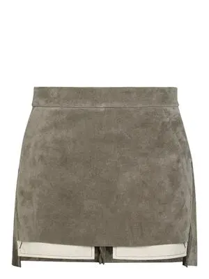 Rick Owens Suede Mini Skirt - Grey