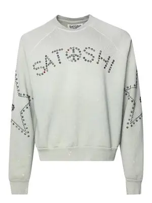 SATOSHI NAKAMOTO Star Studded Crewneck - Green