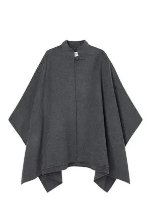 RÓHE Rahe Double Faced Wool Pankou Closure Poncho - Grey