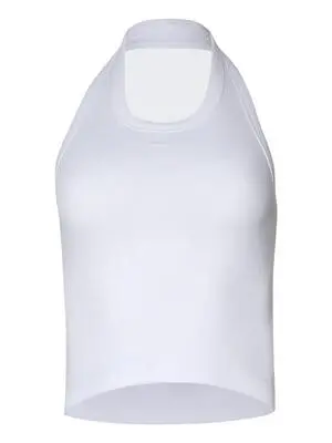 Vetements Halterneck Cropped Tank Top - White