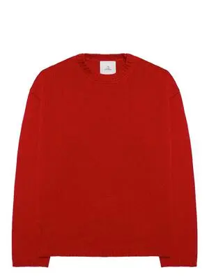 THE ELDER STATESMAN Airspun Dume Crewneck Sweater - Red