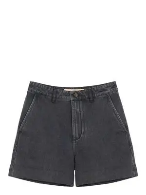 Valentino Garavani Cuffed Denim Bermuda Shorts Washed - Black