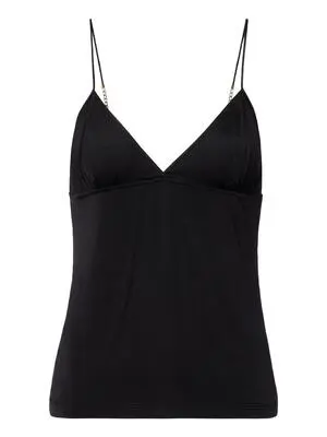 Saint Laurent Cassandre Chain Detail Camisole - Black