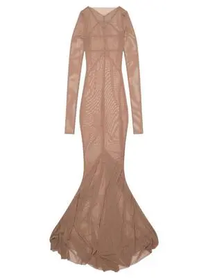 Rick Owens Sheer Temple Gown Dna - Nude