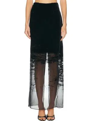 GRACE LING Glitch Tailored Maxi Skirt - Black