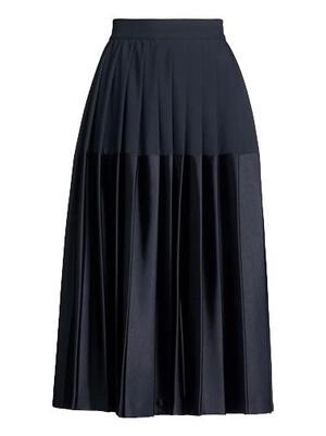 Sandro Pleated Midi Skirt - Navy