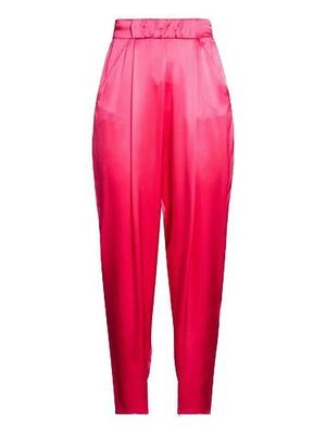 Emporio Armani Tapered Silk Trousers - Fuchsia