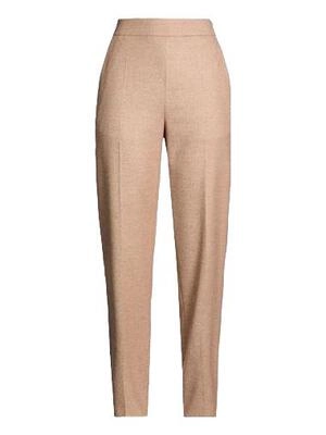 Agnona Wool Blend Tweed Tapered Trousers - Beige