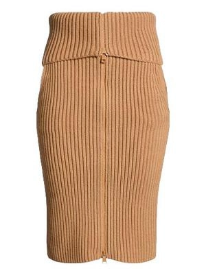 TOD'S Midi Skirt In Dark Merino Wool And Cashmere - Beige