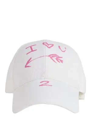 Balenciaga Embroidered Cap - White