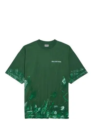 Balenciaga Paint Splatter Medium Fit T-shirt - Green