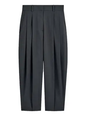 Cos Tailored Cotton Barrel-leg Pants - Navy