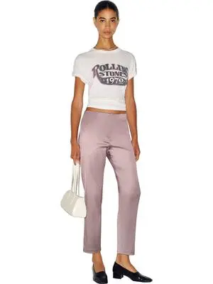 REFORMATION Hadley Mid Rise Satin Pant - Grey