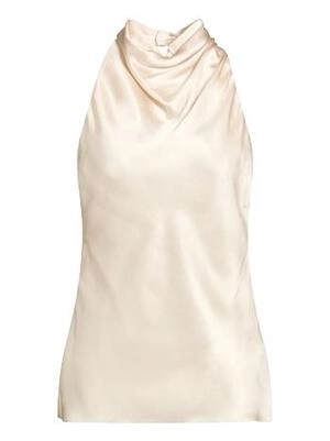 Balmain Halterneck Draped Satin Top - Grey