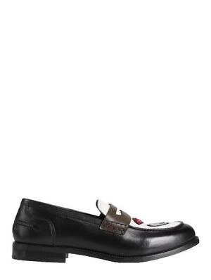CAFÈNOIR Embellished Leather Loafers - Black