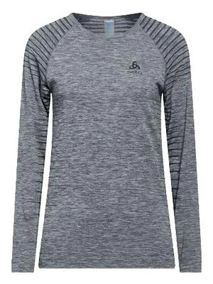 ODLO Synthetic Jersey Long Sleeve Crewneck Base Layer - Grey