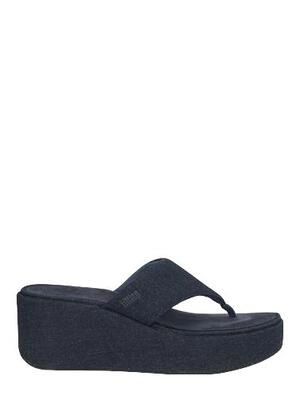 Fitflop Textile Fibers Wedge Thong Sandals - Blue